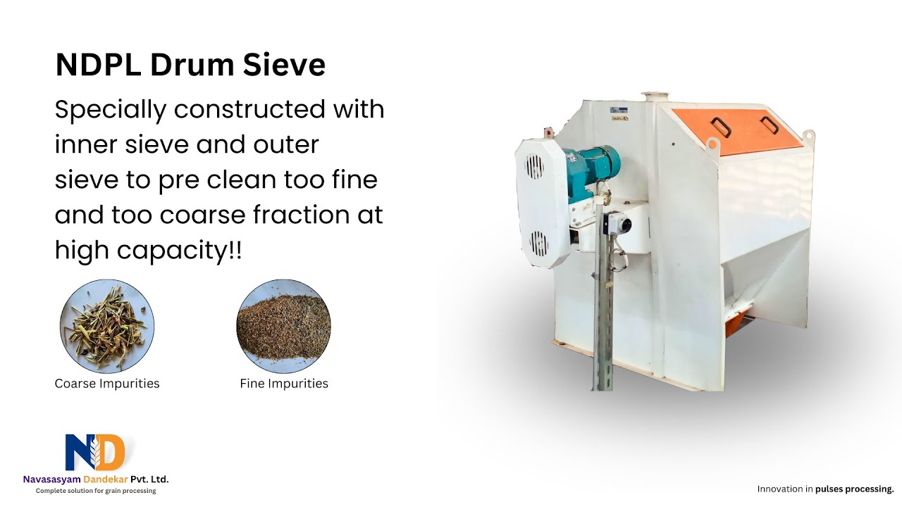 Drum Sieve for Grain Cleaning | Navasasyam Dandekar Drum Cleaner - YouTube