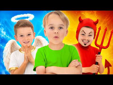 Çocuklar İyi ve Kötü Davranışları Gösteriyor | Melek ve Şeytan Hikayesi
