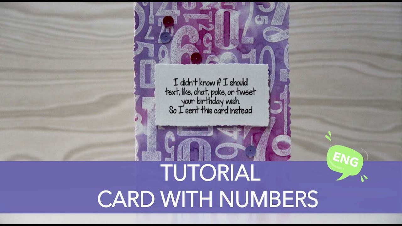 TUTORIAL - card with numbers - background stamp - YouTube