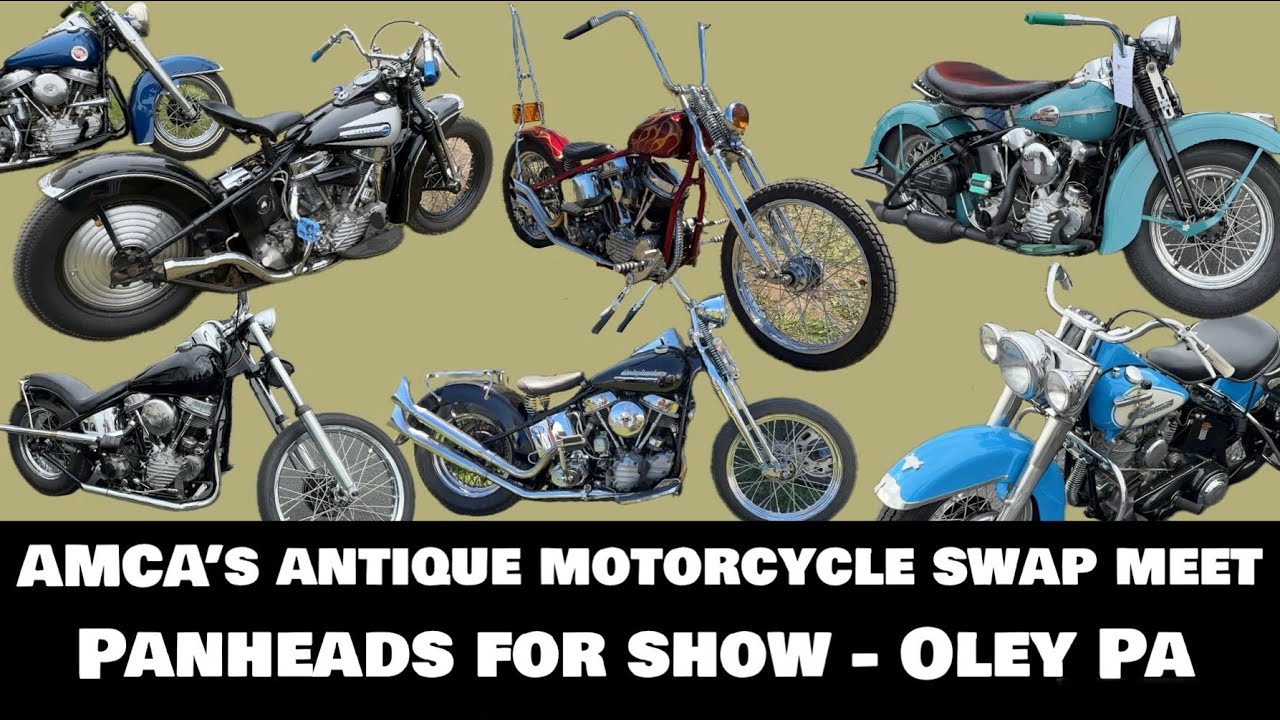 Harley Davidson Panheads for SHOW at the 2024 Oley PA AMCA Antique ...