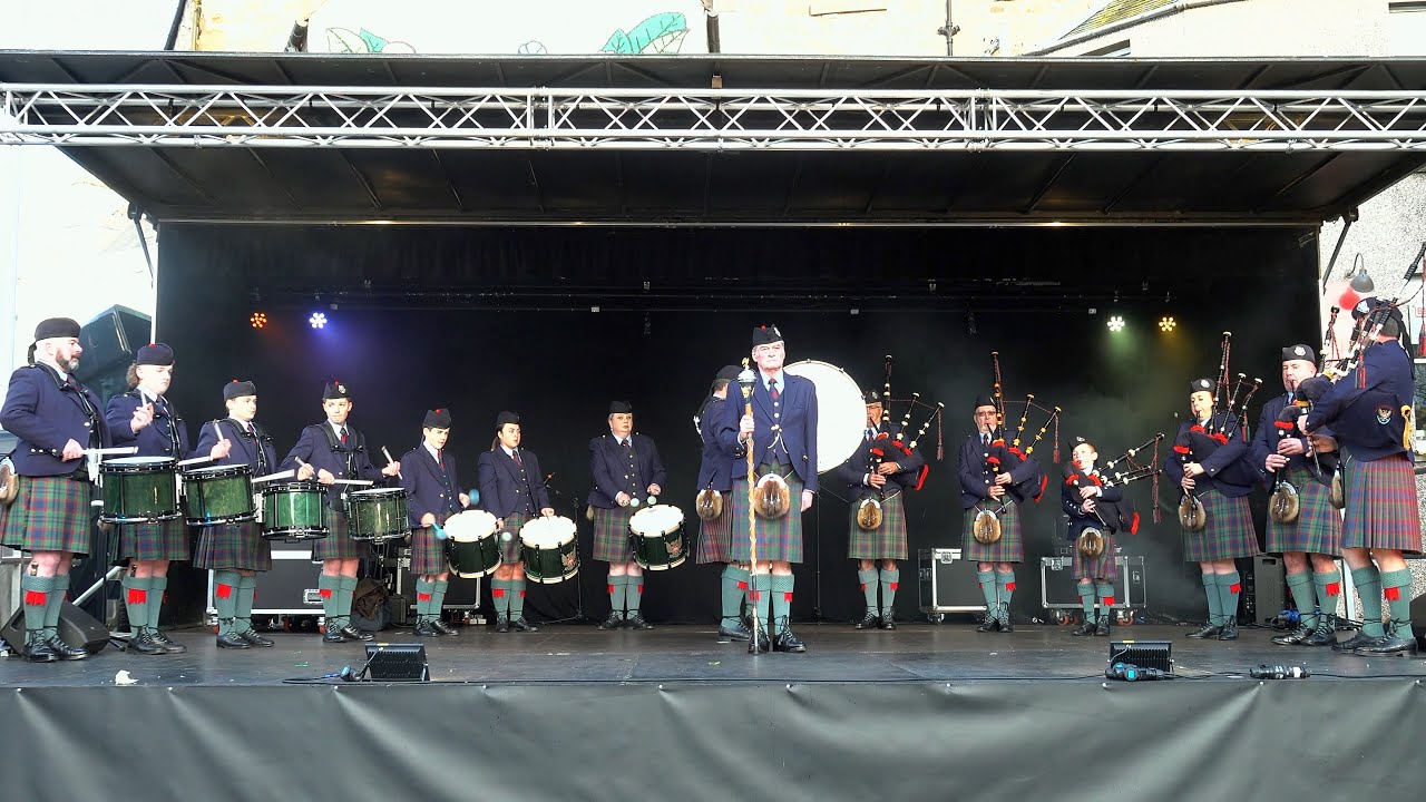 Highland Cathedral by Perth Pipe Band on stage during Perth's Festive ...