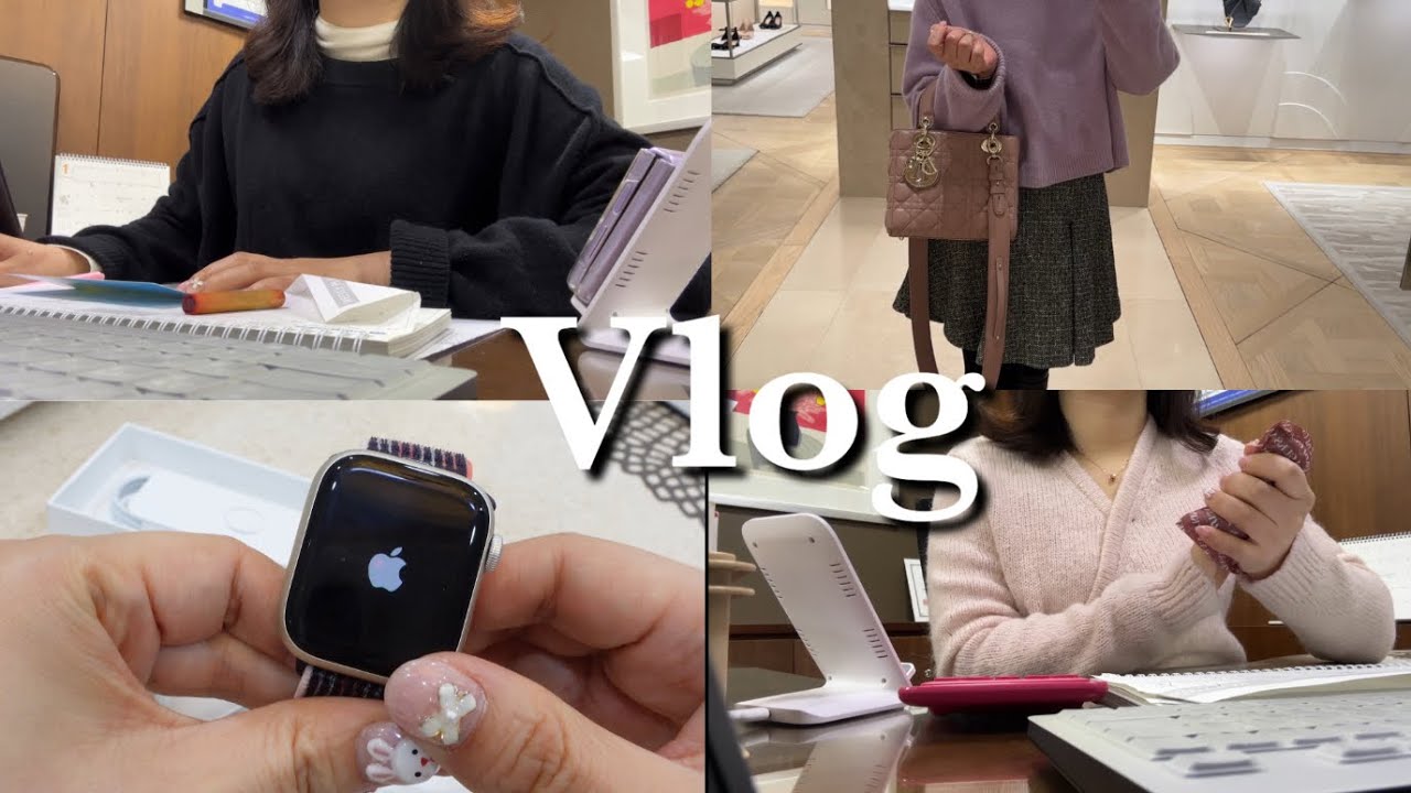 Vlog직장인브이로그나에게 어울리는 디올백 찾기몽테인백레이디백디조이백애플워치8 언박싱출근룩키작녀 코디직장인