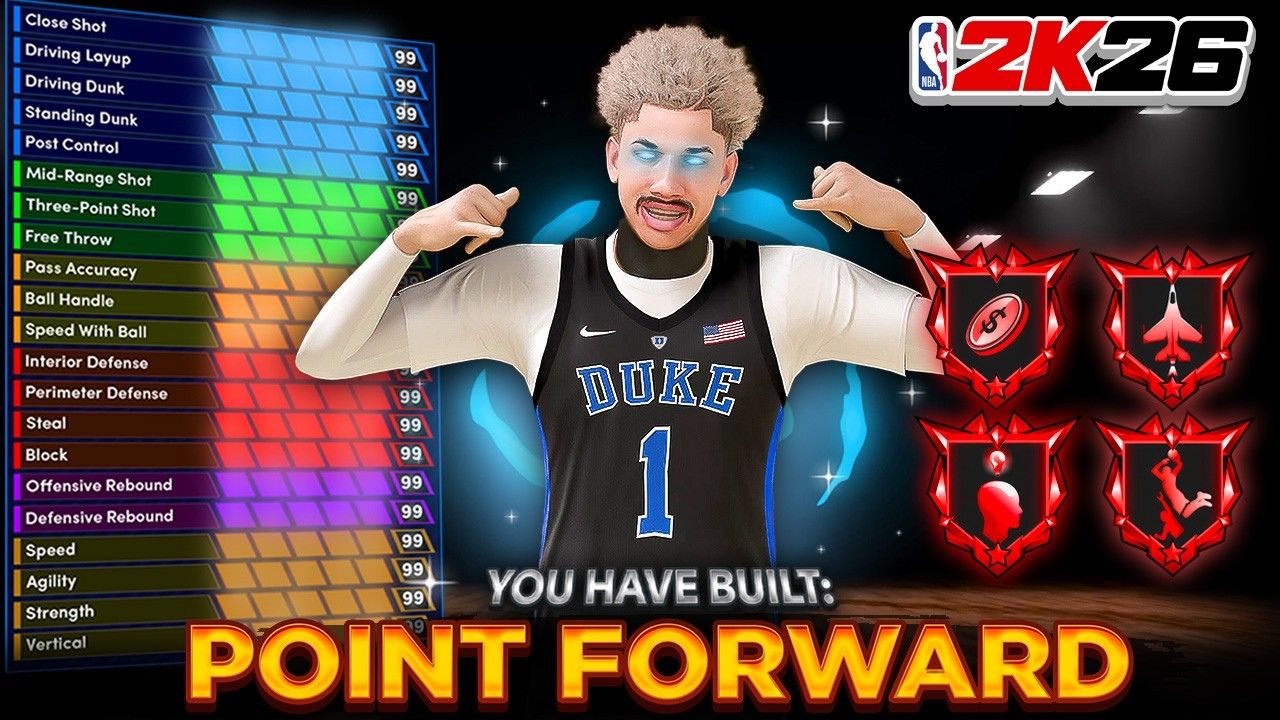 *NEW* 6'8 "DEMIGOD" POINT FORWARD BUILD in NBA2K26 - BEST FORWARD BUILD ...