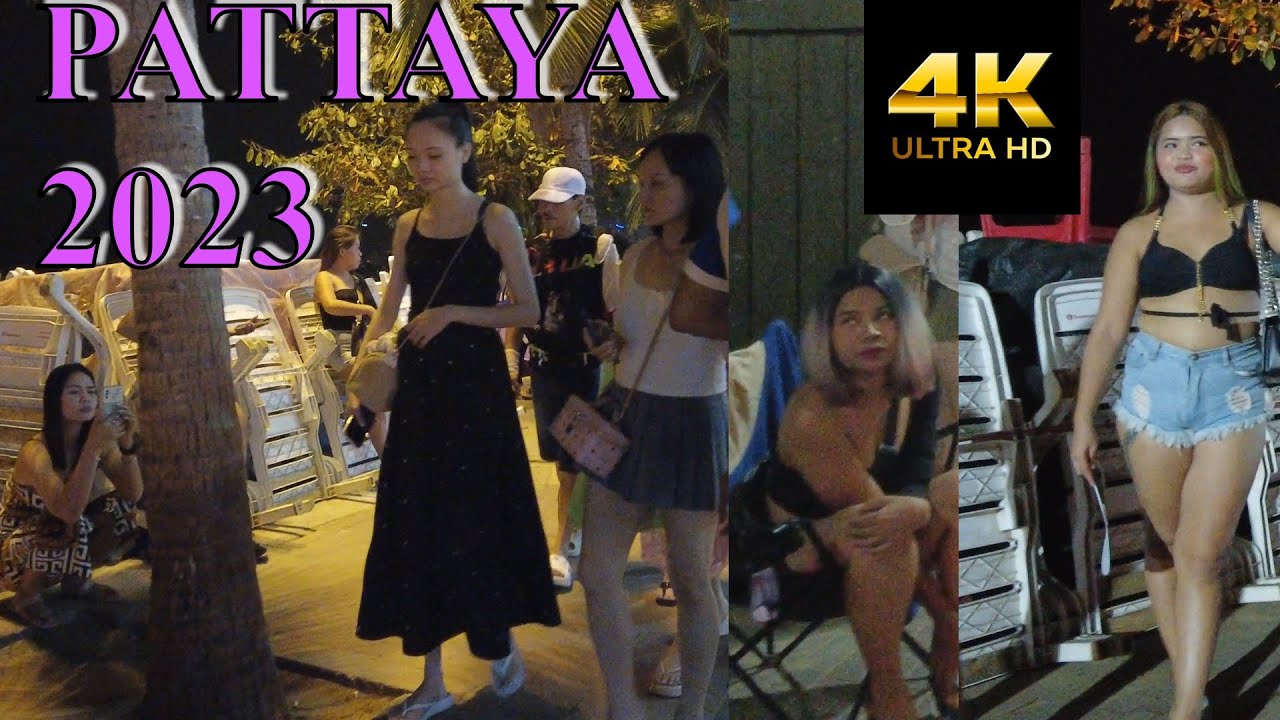 Thailand Pattaya Beach Road Midnight Nightlife Scenes So Many
