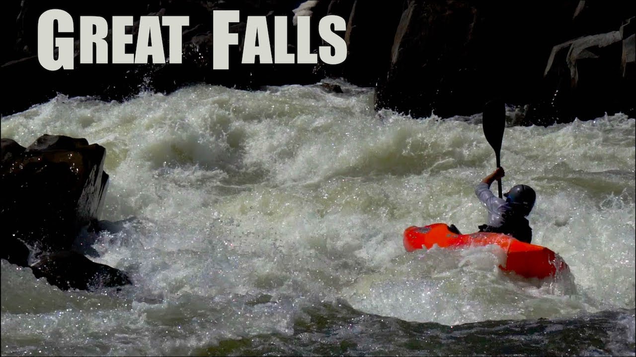 THIS IS GREAT FALLS. || kayaking the Virginia lines at 3.4 ft. - YouTube