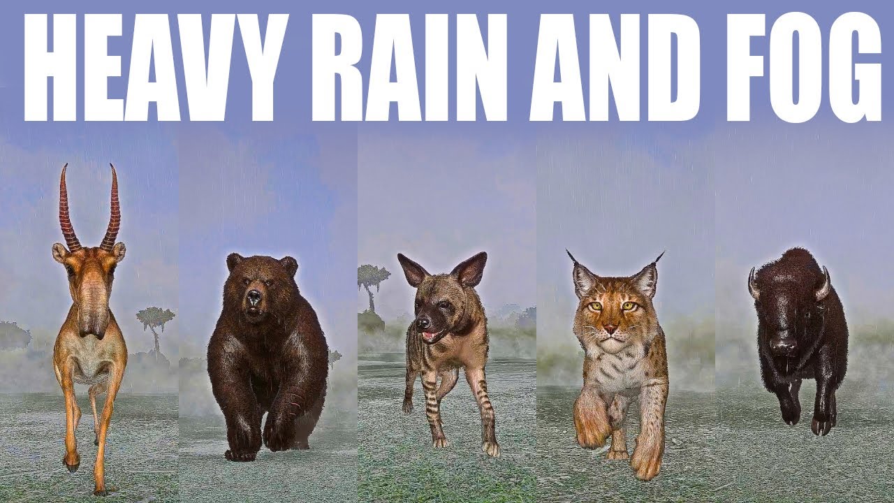 Wild Animals in Heavy Rain and Fog Speed Race in Planet Zoo included ...