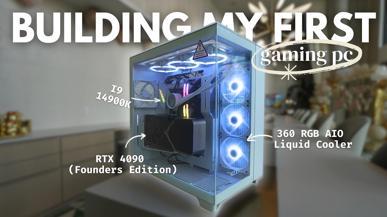 Building My First Gaming PC white aesthetic 🤍 RTX 4090 | i9 14900K ...