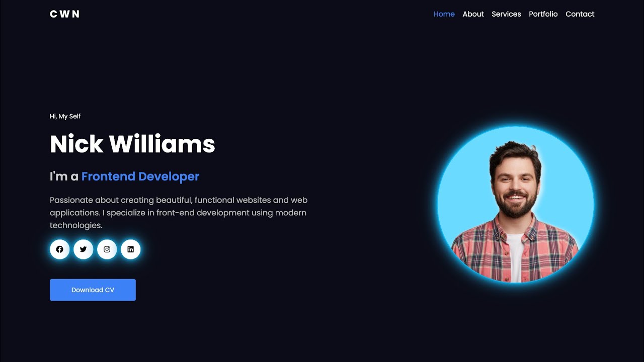 Responsive Portfolio Website with Cool Animations Using HTML and CSS ...