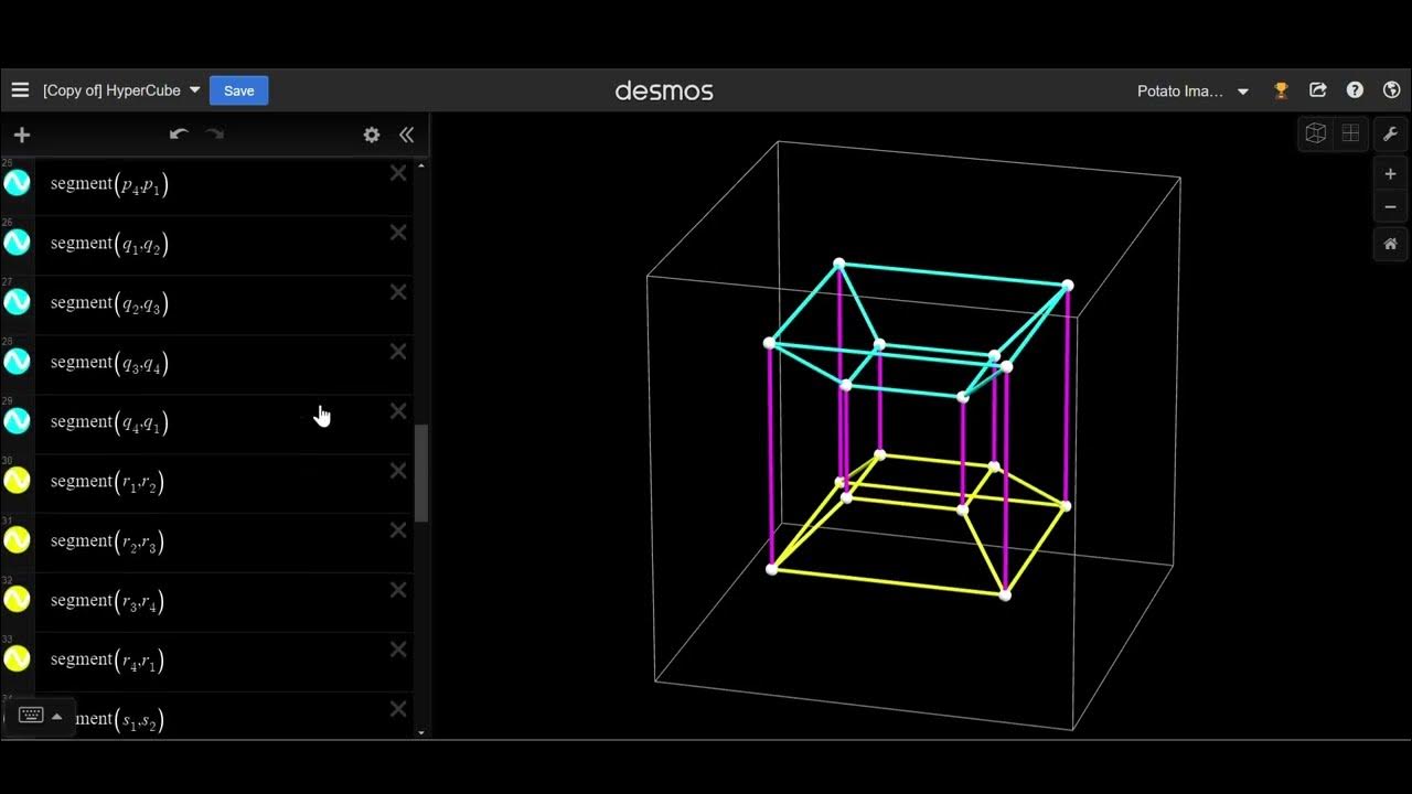 Desmos #5 - 4D Hypercube - YouTube