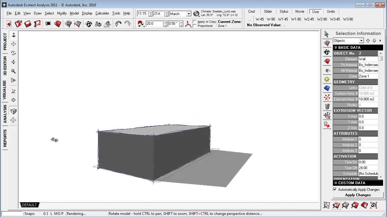 Ecotect Introduction 3: Functions in Ecotect, Part 1 (Modeling) - YouTube