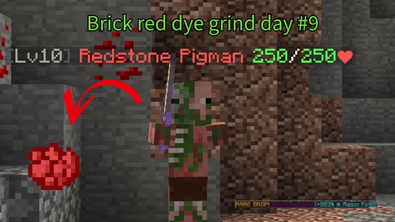 Hypixel skyblock Brick red dye grind Day #9 **BEST DAY YET** - YouTube