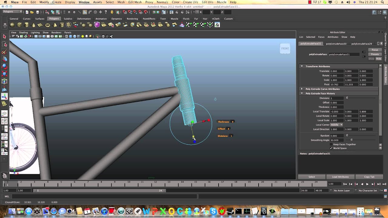 How to model bicycle in maya Part 2 - YouTube