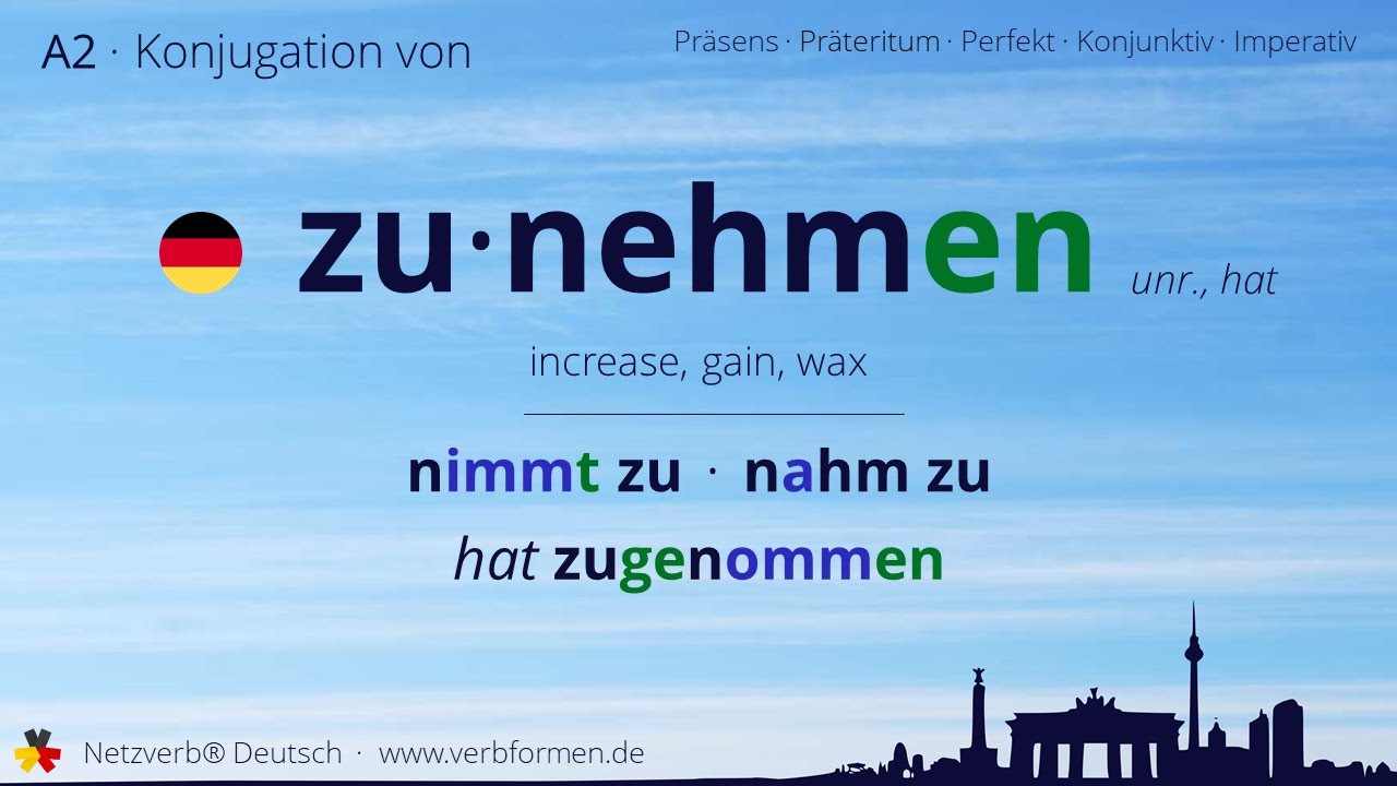 Conjugation Zunehmen 🔸 German verb in all tenses and forms | Conjugate ...