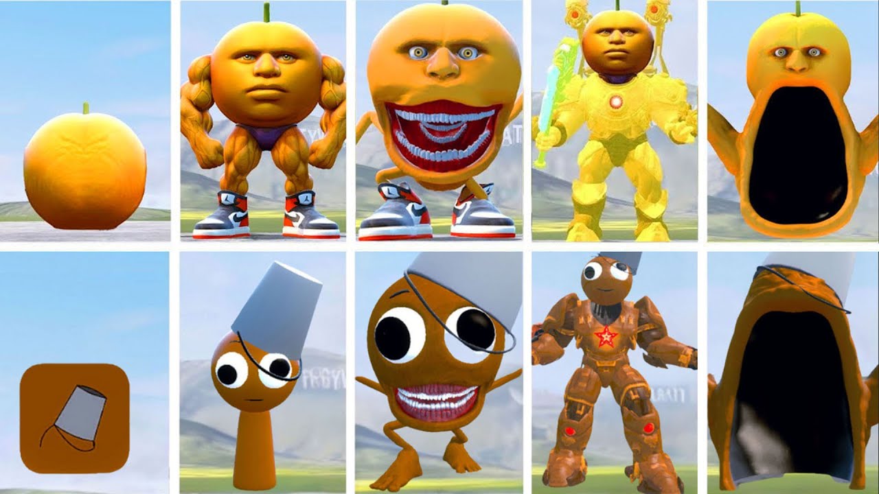 EVOLUTION OF ALL SPRUNKI BROWN VS ALL ODINDINDUN WHO WILL WIN? In Garry ...