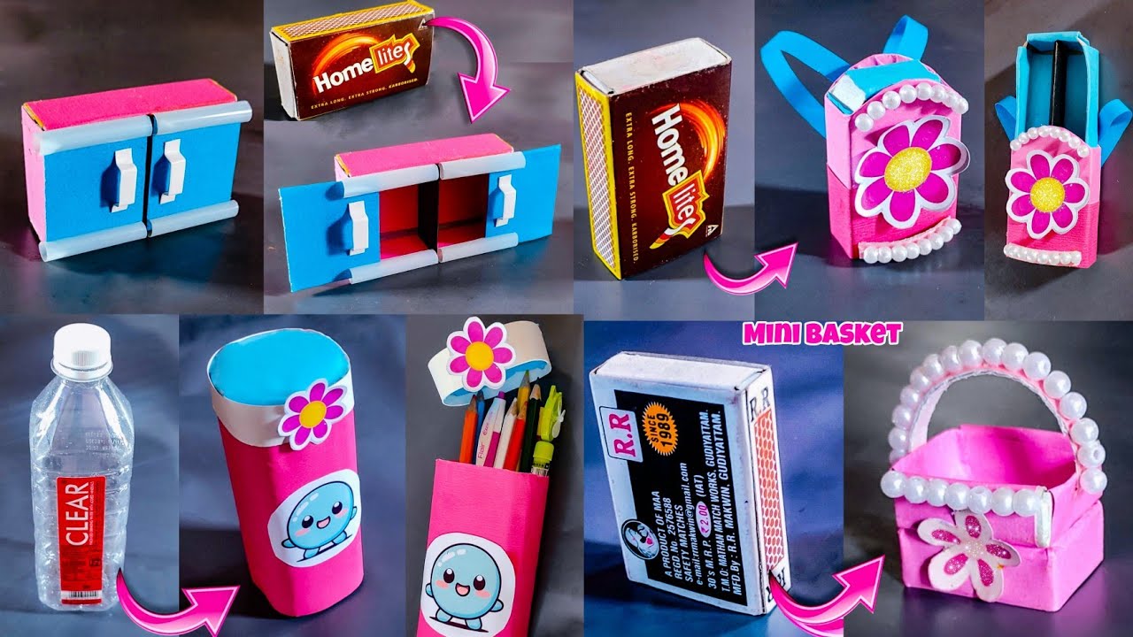 4 Different DIY Mini crafts from Waste material | diy school supplies ...