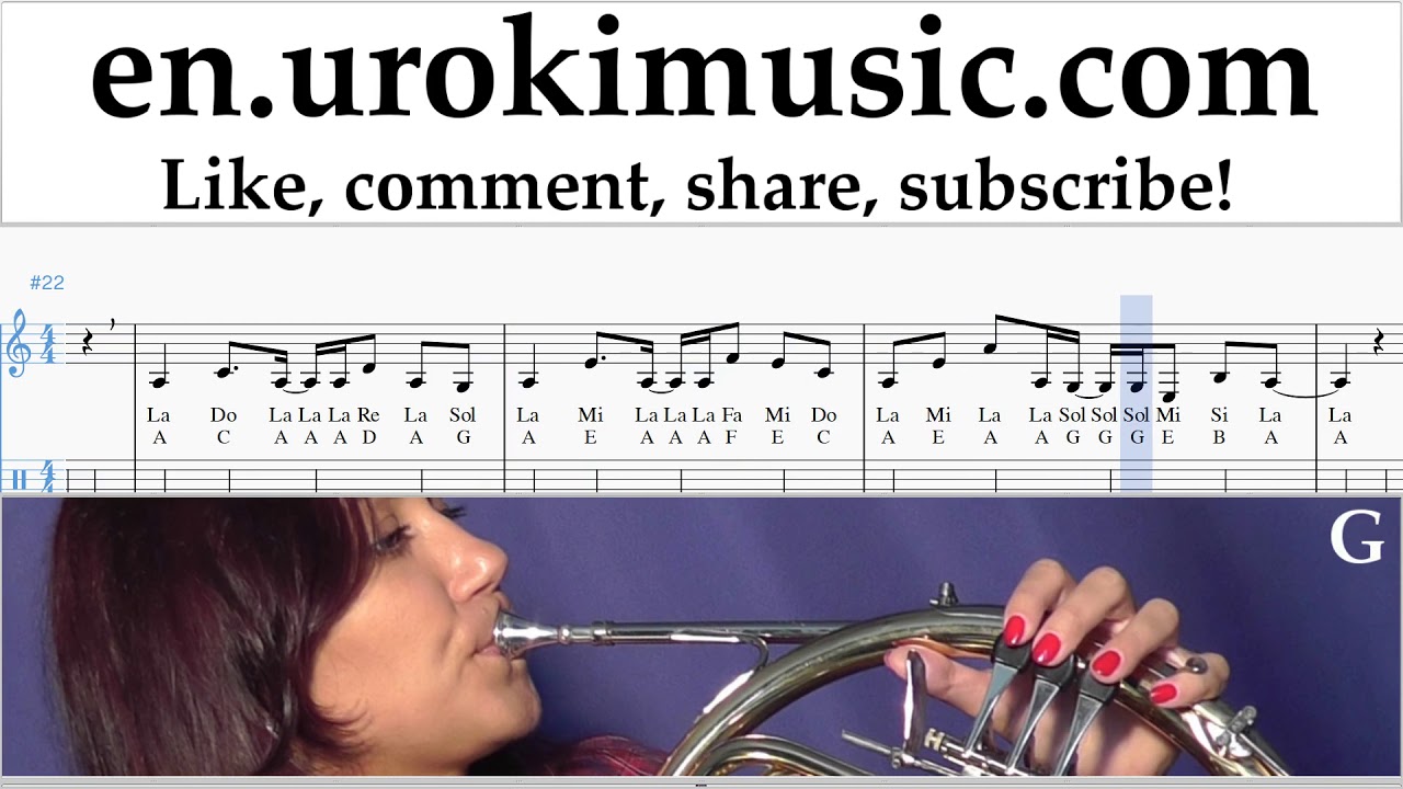 French Horn lessons Axel F - Crazy Frog Sheet Music Tutorial um-i352 ...