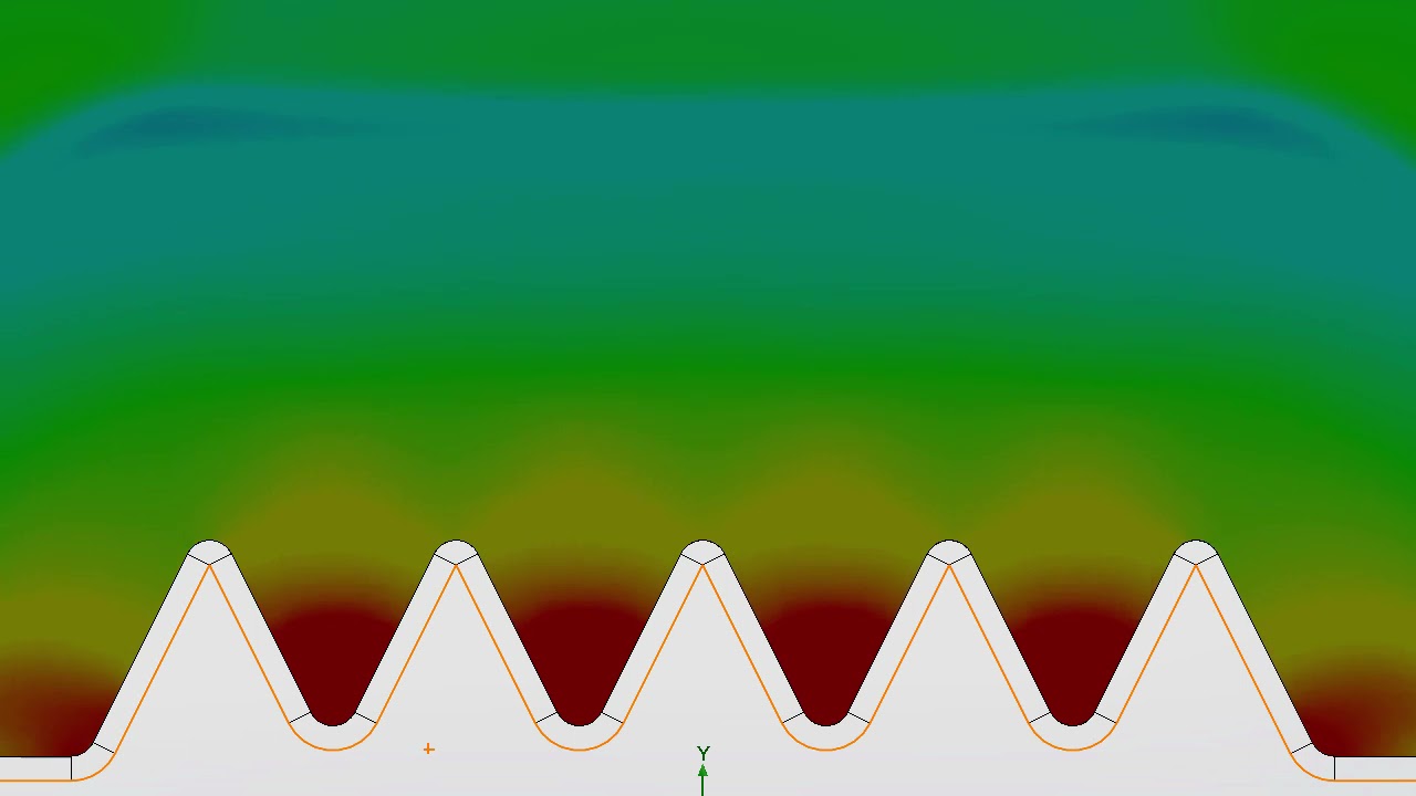 Shockwave Reflection Off Spike Pattern Testrun - YouTube