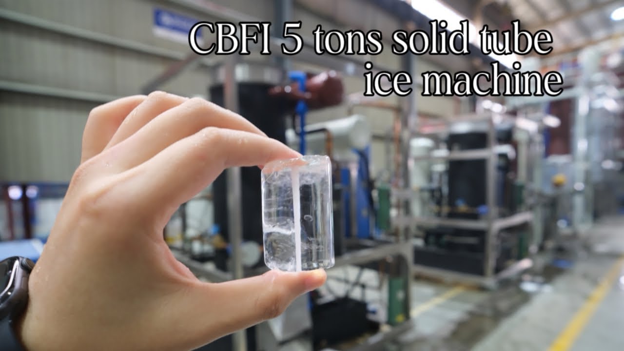 CBFI 5 tons solid tube ice machine testing before sending to client ...