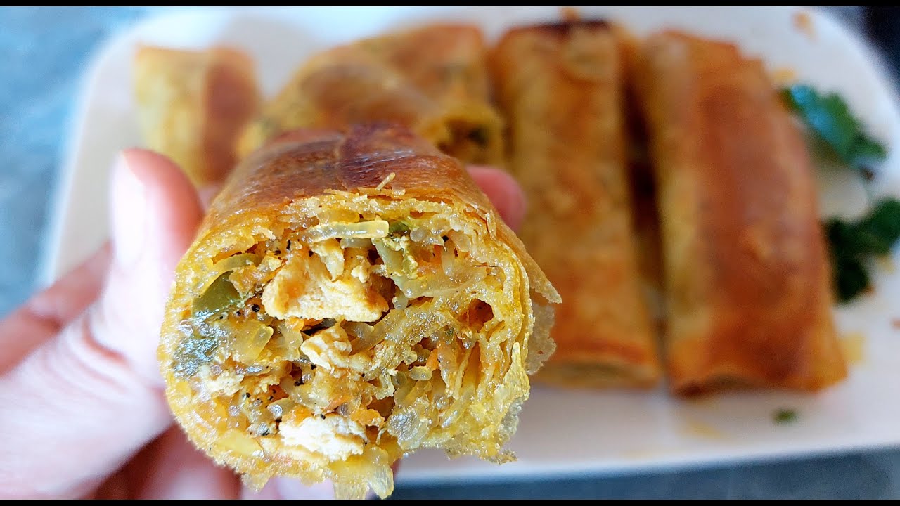 Rollitos de pasta brick rellenos de pollo y verduras súper fácil ...