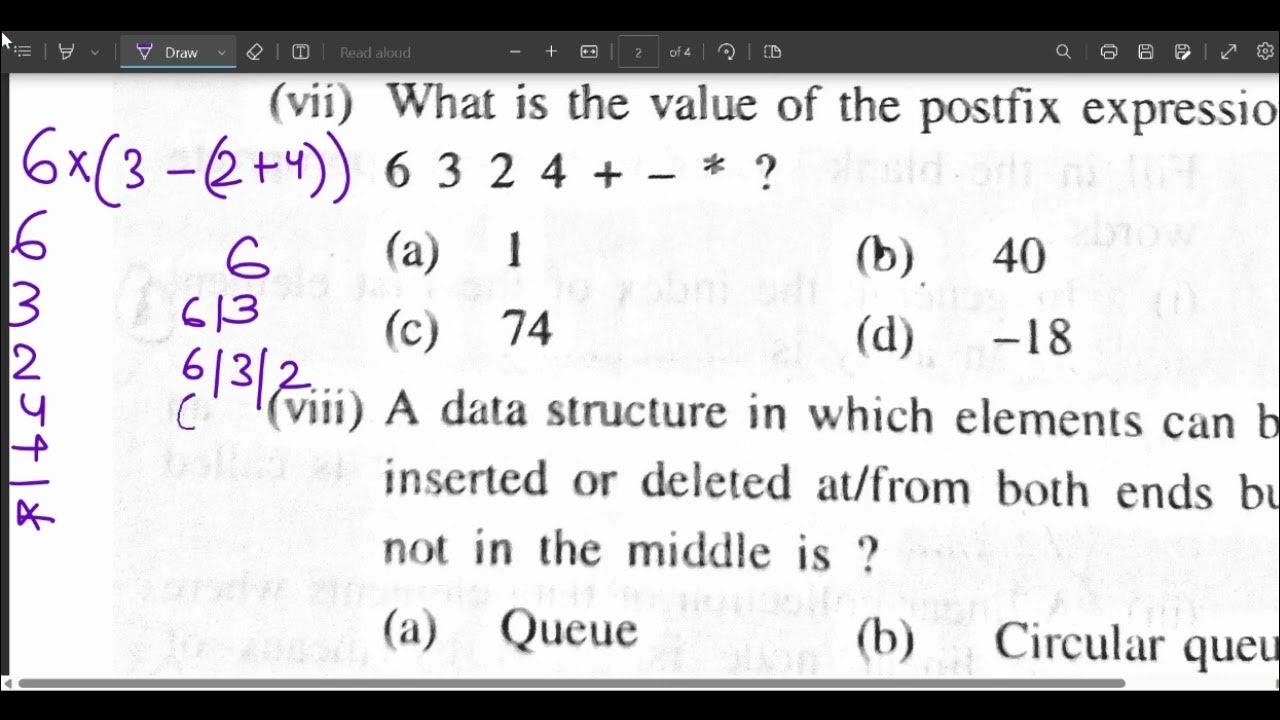 SOLVED PAPER OF Data Structure | BCA 2nd SEM | PART-1 - YouTube