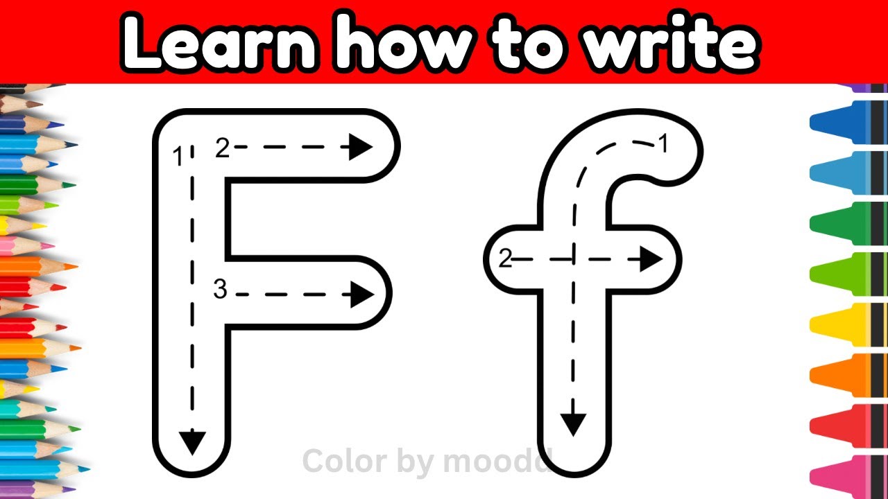 How to write letter Ff for kindergarten | Alphabet Writing practice ...