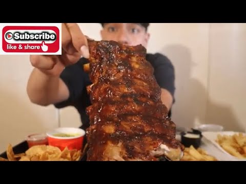 applebee's ribs + pasta mukbang