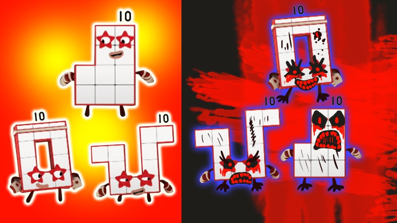 Numberblocks 10 10 10 Horror Version - YouTube