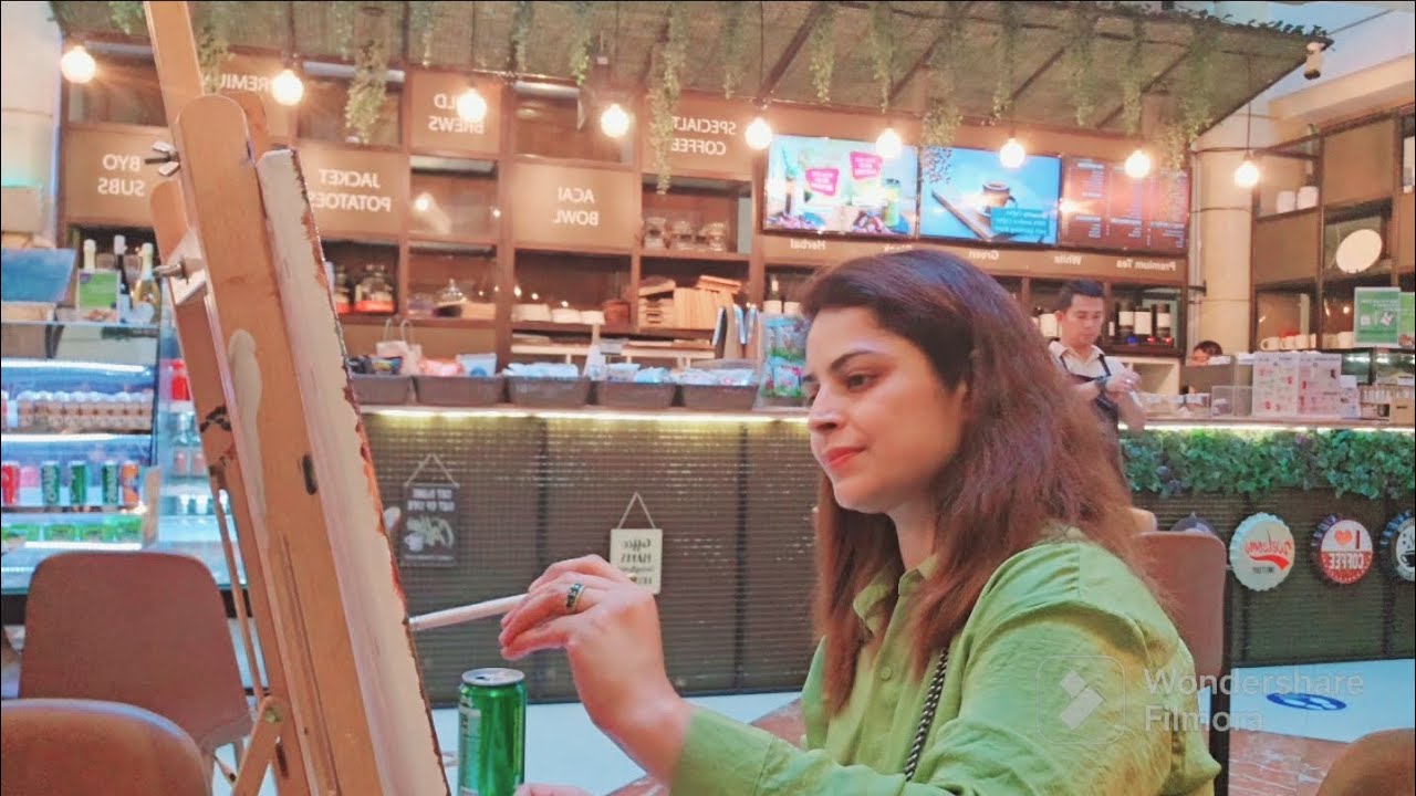 Tried Coffee with Painting @ Step up Ceramic Cafe in Motor City ...