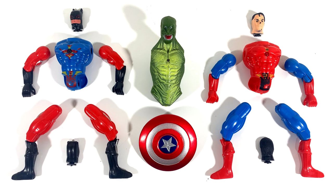 Merakit Mainan Monster Lizard Toys vs Batman vs Superman Avengers ...