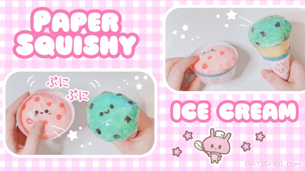Tutorial [Tissue Paper Squishy] Ice cream [DIY] Template Free Download ...
