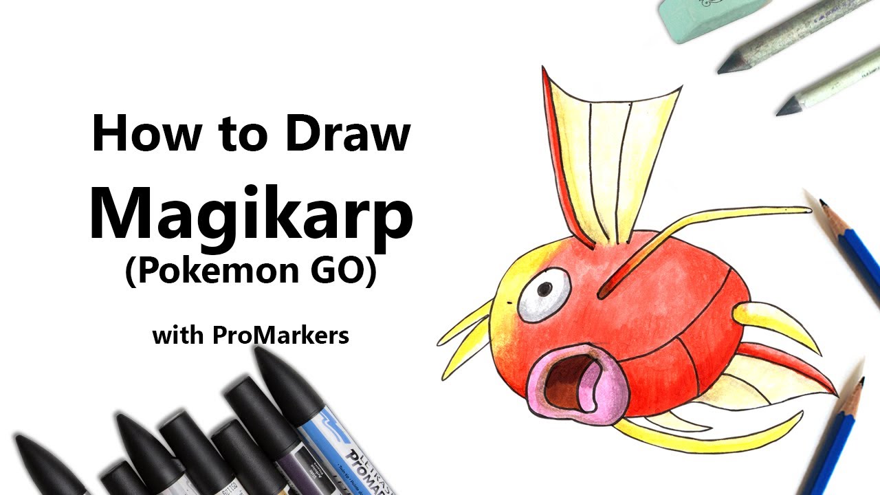 How to Draw and Color Magikarp from Pokemon GO with ProMarkers [Speed ...