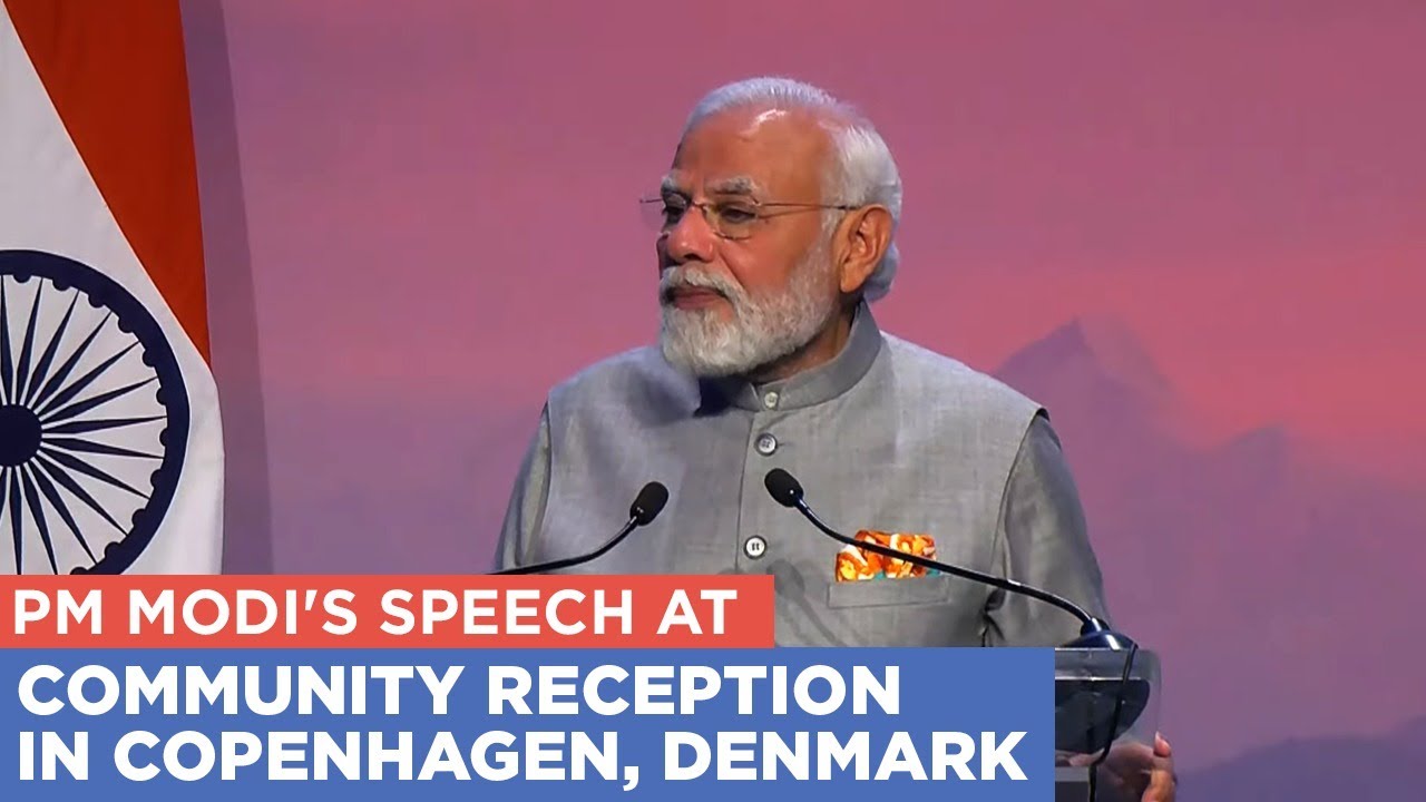 PM Modi's speech at community reception in Copenhagen, Denmark - YouTube