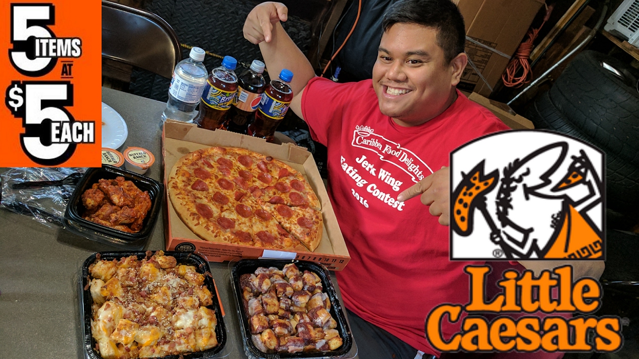 Little Caesars 5 for 5 Food Challenge - YouTube
