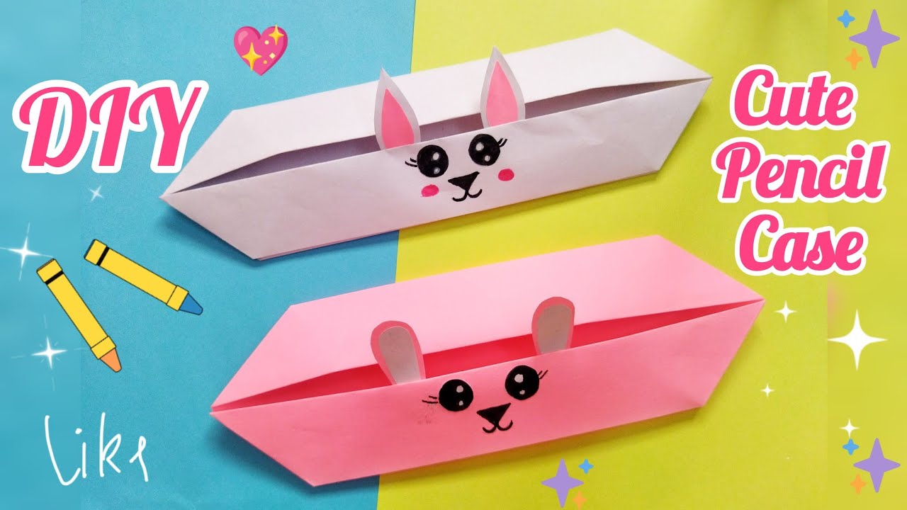 Cute & easy pencil case|How to make a paper pencil case|Paper crafts💖 ...