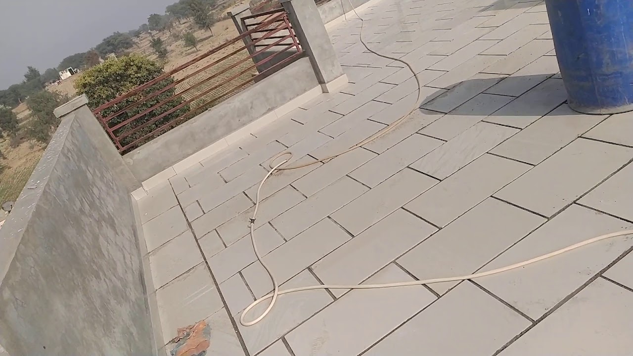 Terrace Floor tiling and joint with joint grouting - YouTube