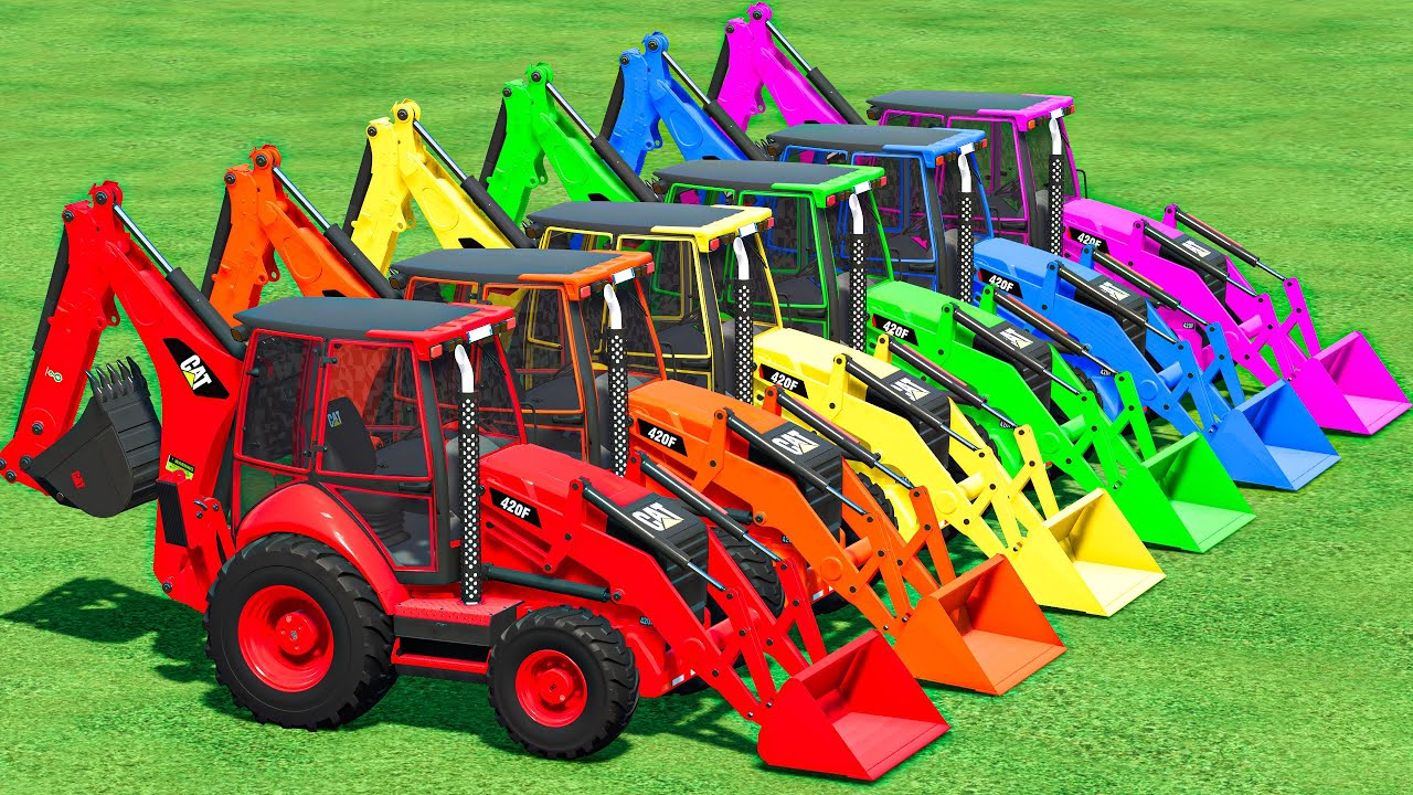 JCB LOADERS COLORS & TRANSPORT ALL CEREALS WITH MINI WACHER TRUCKS ...