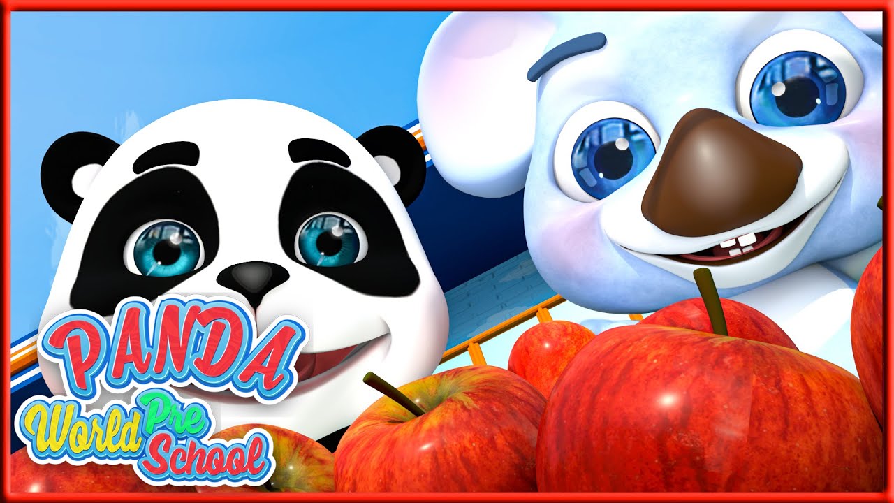 Five Red Apples 🍎🎶💃| Nursery Rhymes for Kids and Children | Panda World ...