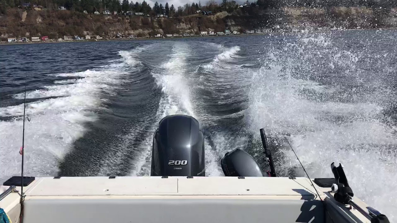 Glasply with offshore bracket and yamaha f200XB - YouTube