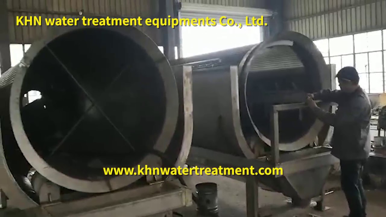 Sewage plant rotating fine screens for textile wastewater treatment ...
