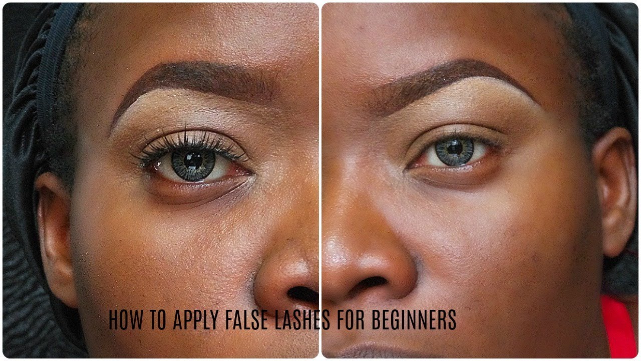 How to apply false lashes for beginners - YouTube