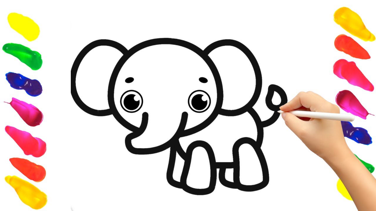 How to draw an Elephant |Drawing For Kids - YouTube