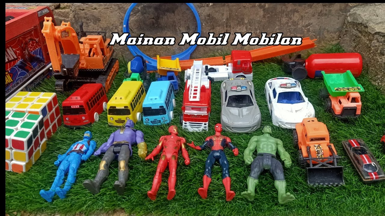Mainan anak anak, mobil polisi, mobil Tayo, mobil tangga kebakaran ...
