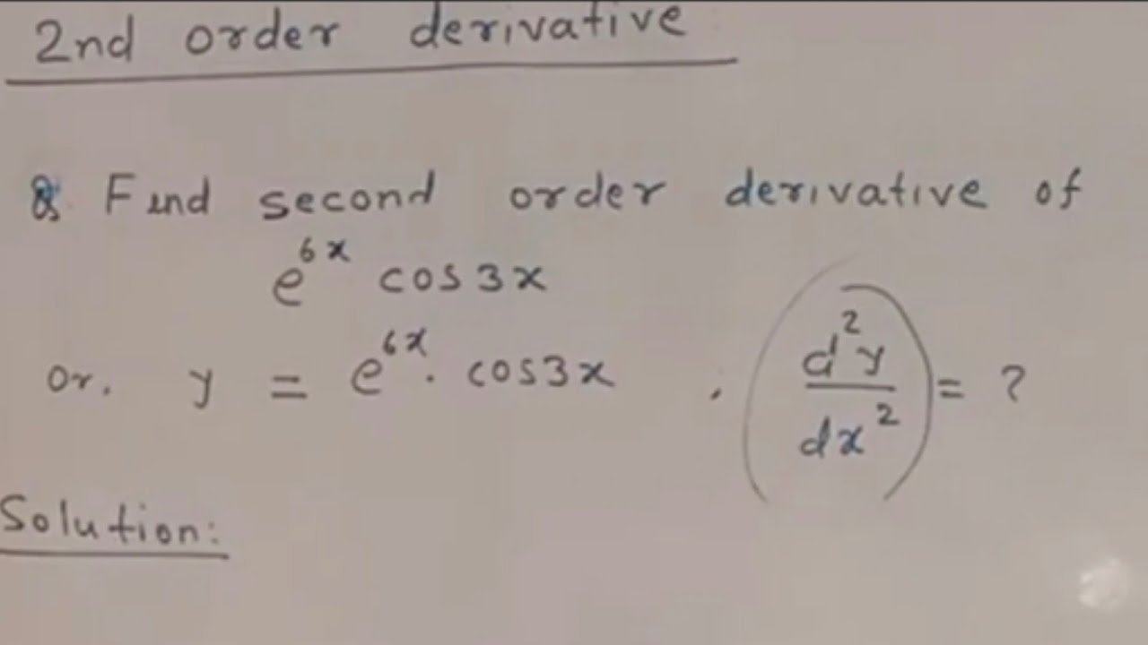 2nd order derivative - YouTube