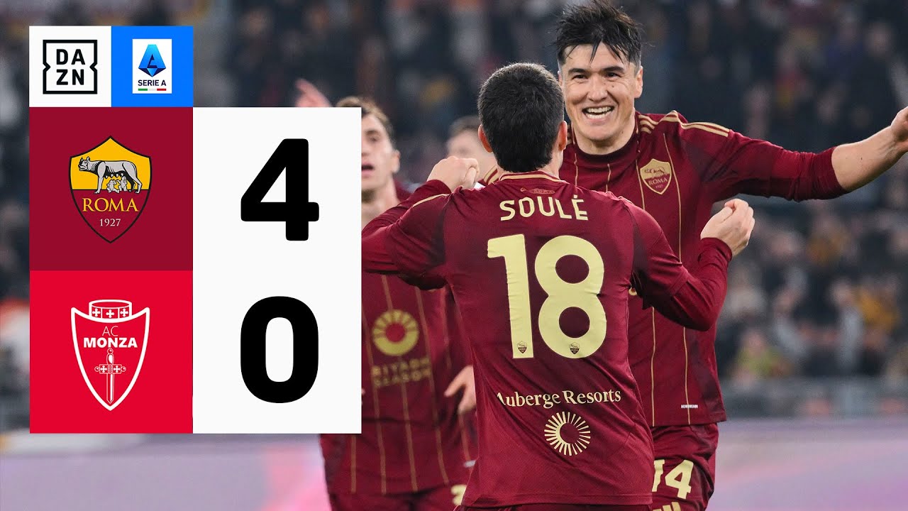 Roma vs Monza (4-0) | Resumen y goles | Highlights Serie A - YouTube