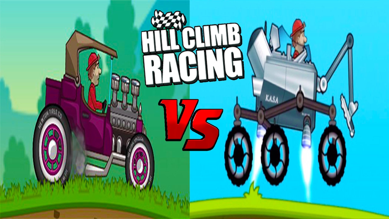 Hill Climb Racing 1 - HOT ROD vs MOONLANDER Car Cartoons For Children ...