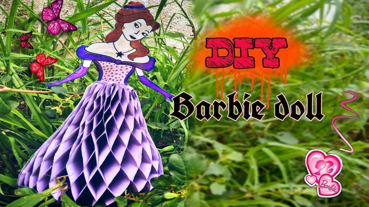 easy Barbie doll making within 2 ️minutes with paper - YouTube