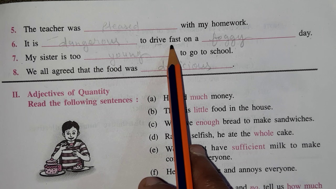 Class 6 Adjective exercise 1 ,2 ,3 and 4 solution - YouTube