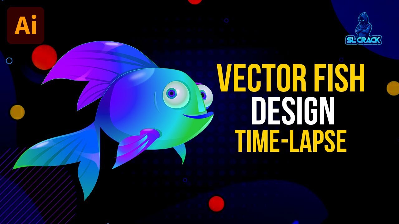 Fish Illustration Process in Adobe Illustrator - Time-lapse - YouTube