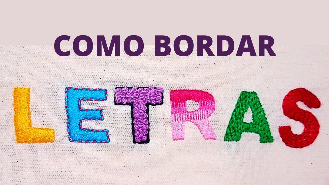 6 formas de BORDAR LETRAS À MÃO com pontos de preenchimento🌹 BORDADO ...