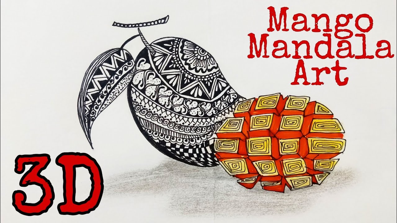 How To Make 3D Mandala Art| 3D Mango Drawing For Beginners| Jyoshita ...